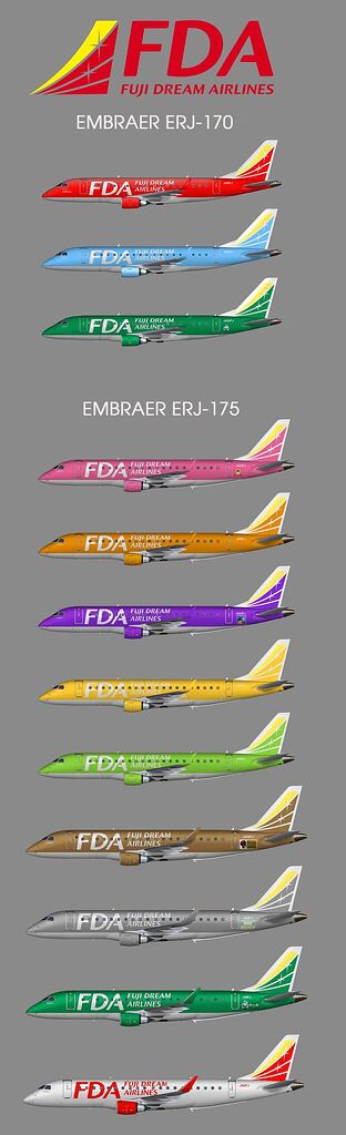 FDA / E170/175 - Fuji Dream Airlines (Additional colors) - Livery - World of Airports forum