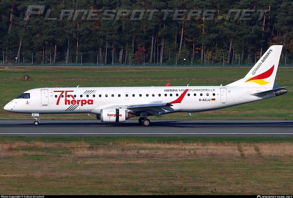 GER / E190 - German Airways (Herpa Miniaturmodelle 75 Years livery ...